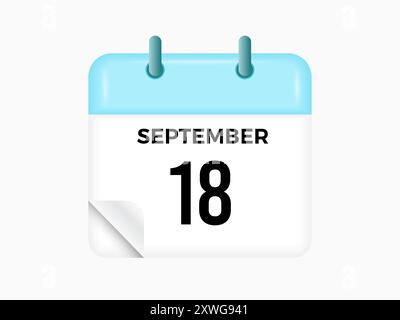 September 18 - calendar and Time planner. Daily Calendar Icon reminder ...