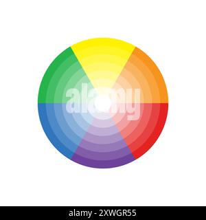 Color Theory Illustration with Primary, Secondary and Tertiary Colors ...