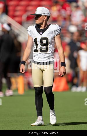 New Orleans Saints kicker Blake Grupe (19) warms up prior to an NFL ...