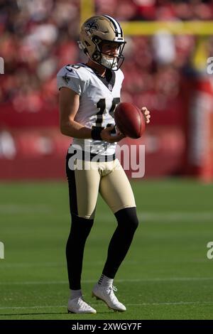 New Orleans Saints kicker Blake Grupe (19) warms up prior to an NFL ...