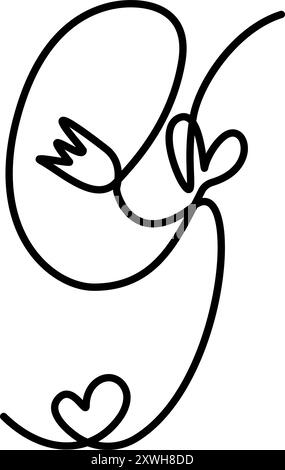 Vector illustration of a tulip with an inscription. Tulip illustration ...