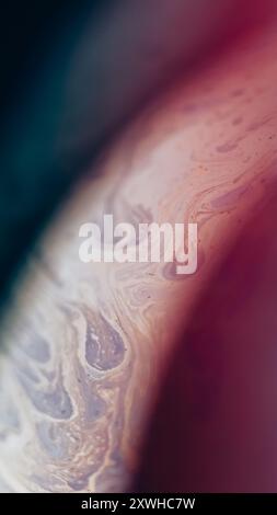 Defocused emulsion spill. Acrylic ink. Blue purple pink color flow oil ...