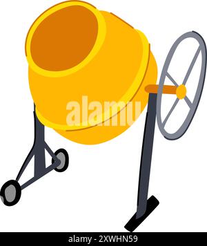 hopper concrete mixer cartoon vector illustration Stock Vector Image ...