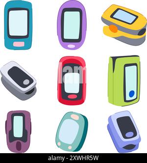 pulse oximeter set cartoon vector illustration Stock Vector Image & Art ...