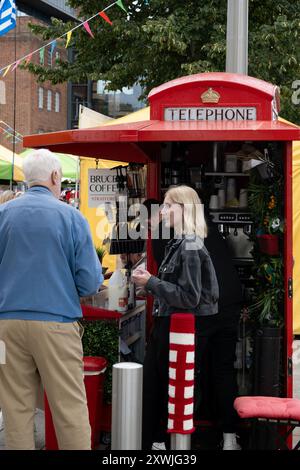 Telephone box converted as a coffee shop, Waterside, Stratford-upon ...