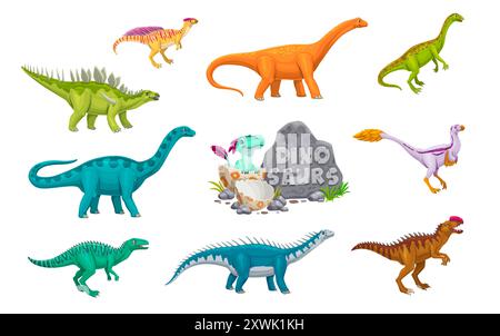 Cartoon Datousaurus dinosaur character, cute dino or kids Jurassic park ...