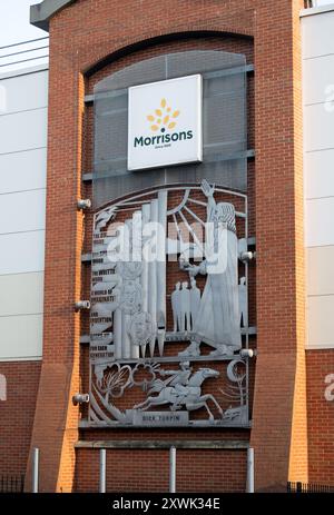 Metal installation on Morrisons supermarket building, Wednesbury, West ...