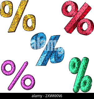 calculation percentage sign sketch hand drawn vector Stock Vector Image ...