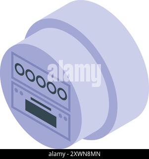 Electric meter showing energy consumption icon in simple style on a ...