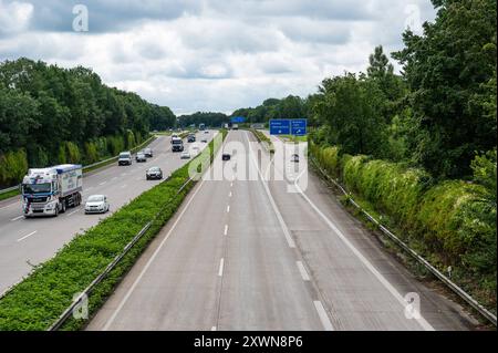 Bremen Vahr, Germany, July 17, 2024 - The Autobahn or highway A27 with ...