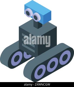 Autonomous robot exploring using artificial intelligence. Autonomous robot is moving on a ...