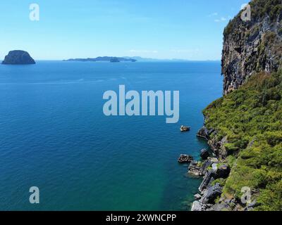 Aerial view of the Sabai beach on Ko Muk, an exclusive beach only ...