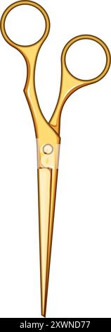 cutting gold scissor cartoon vector illustration Stock Vector Image ...