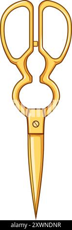 trim gold scissor cartoon vector illustration Stock Vector Image & Art ...