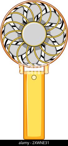 adjustable hand electric fan cartoon vector illustration Stock Vector ...
