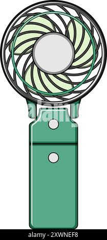 rechargeable hand electric fan cartoon vector illustration Stock Vector ...