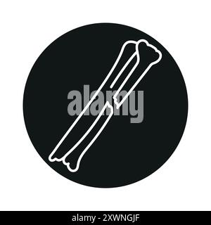 Tibia and fibula fracture line black icon. Sign for web page, mobile ...
