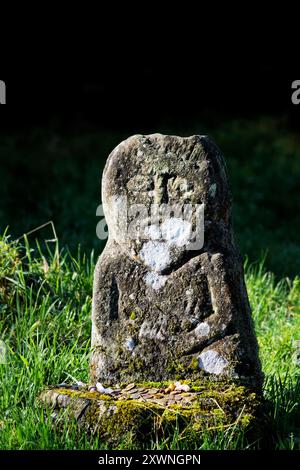 A Janus figure from Boa Island, a historic ancient sculpture, carved in ...