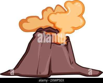 caldera volcano eruption cartoon vector illustration Stock Vector Image ...