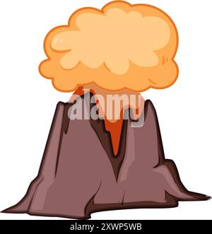 plume volcano eruption cartoon vector illustration Stock Vector Image ...