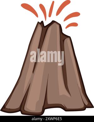 caldera volcano eruption cartoon vector illustration Stock Vector Image ...