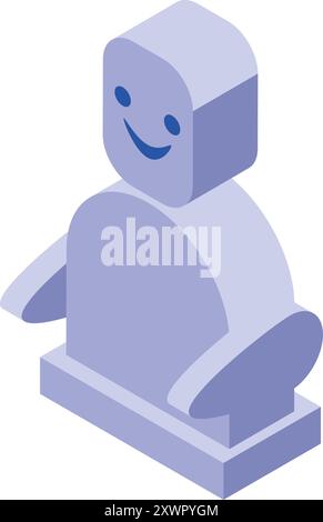 Robot or chatbot in trendy blue color style. Two androids with ...