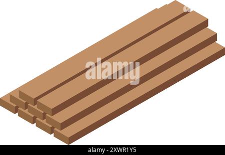 Stack of long, rectangular wooden planks, commonly used in construction ...