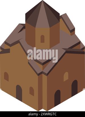 Orthodox christian isometric background with faith and church symbols ...