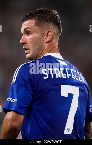 Gabriel Strefezza of Como 1907 looks on during the Serie A Enilive match between SS Lazio and ...