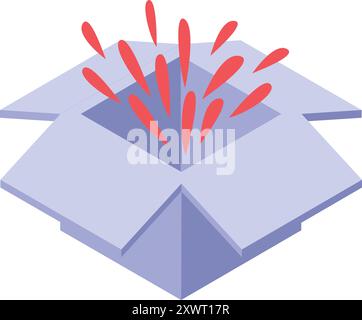 Open cardboard box exploding with colorful confetti Stock Vector Image ...