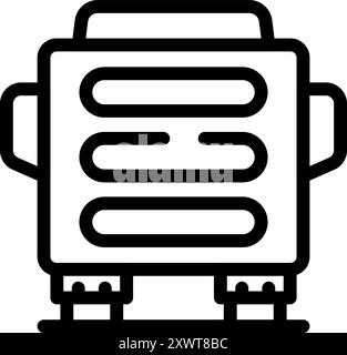 Line drawing of a portable generator, supplying backup power during an ...