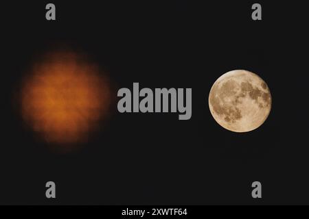August 2024 Lunar calendar, Moon cycles, Moon Phases Stock Photo - Alamy