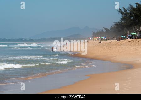 Beach at Macaé, located in the Brazilian state of Rio de Janeiro ...