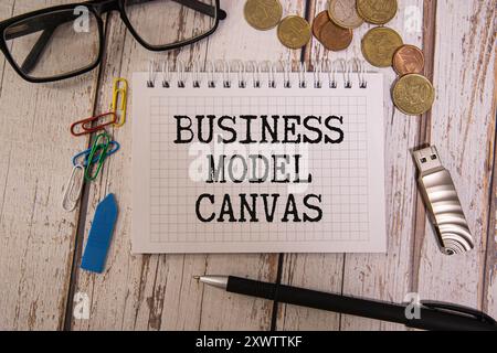 Business model canvas, Concept, Wooden blocks with slogan business ...