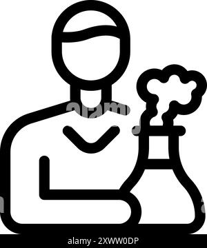 Smoking test tube icon. Outline smoking test tube vector icon color ...