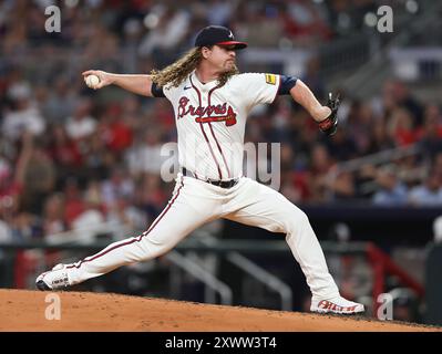 Atlanta Braves pitcher Grant Holmes (66) delivers in the sisxth inning ...