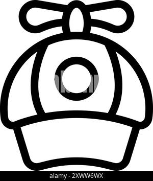 Cartoon baseball cap with a spinning propeller on top, representing fun ...