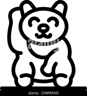 Money lucky cat icon simple vector. Neko maneki. Gold toy Stock Vector ...