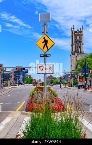 Detroit, USA - August 1, 2024: Symmetry of the garden decorating the ...