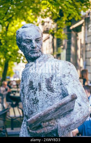 The statue of Aleksandar Deroko stands in Belgrade, showcasing his ...