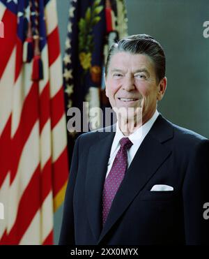 US President Ronald Reagan, 1989 Stock Photo - Alamy