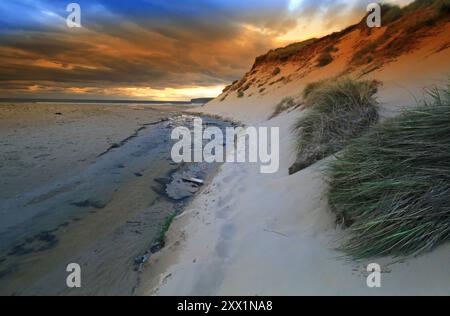 Dunnet Bay at sunset, near Thurso, Caithness, Scotland, United Kingdom ...