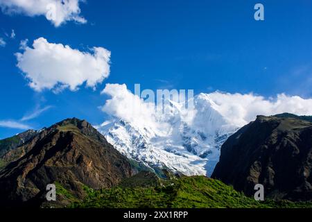 A scenic view of Rakaposhi glacier in Minapin, Karakoram highway ...