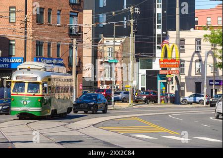SEPTA PCC III street cars on the route 15 Stock Photo - Alamy
