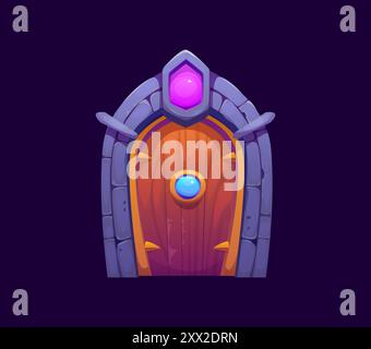 Fantasy magic portal gate door, witchcraft game asset. Cartoon vector ...