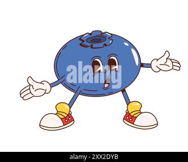 Cute blueberry character with a surprised face and open mouth. Perfect ...