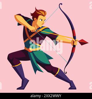 Dynamic Archer Vector Illustration - Perfect Design for Archery and ...