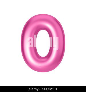 Pink metallic number 9. Foil and latex balloon number nine in 3d style ...