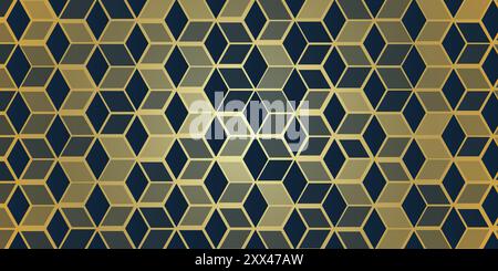 Dark Minimalist 3D Lit Cubes Pattern - Editable Abstract Background Design, Vector Template ...