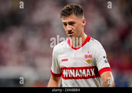 Angelo Stiller of VfB Stuttgart looks on during the Dutch Eredivisie ...